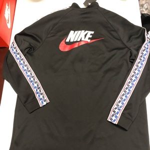 Nike | Jackets & Coats | Nike Tech Gear Taped Poly Black Track Jacket ...